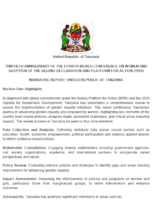 National BPfA Review Reports | Events | United Nations Economic ...